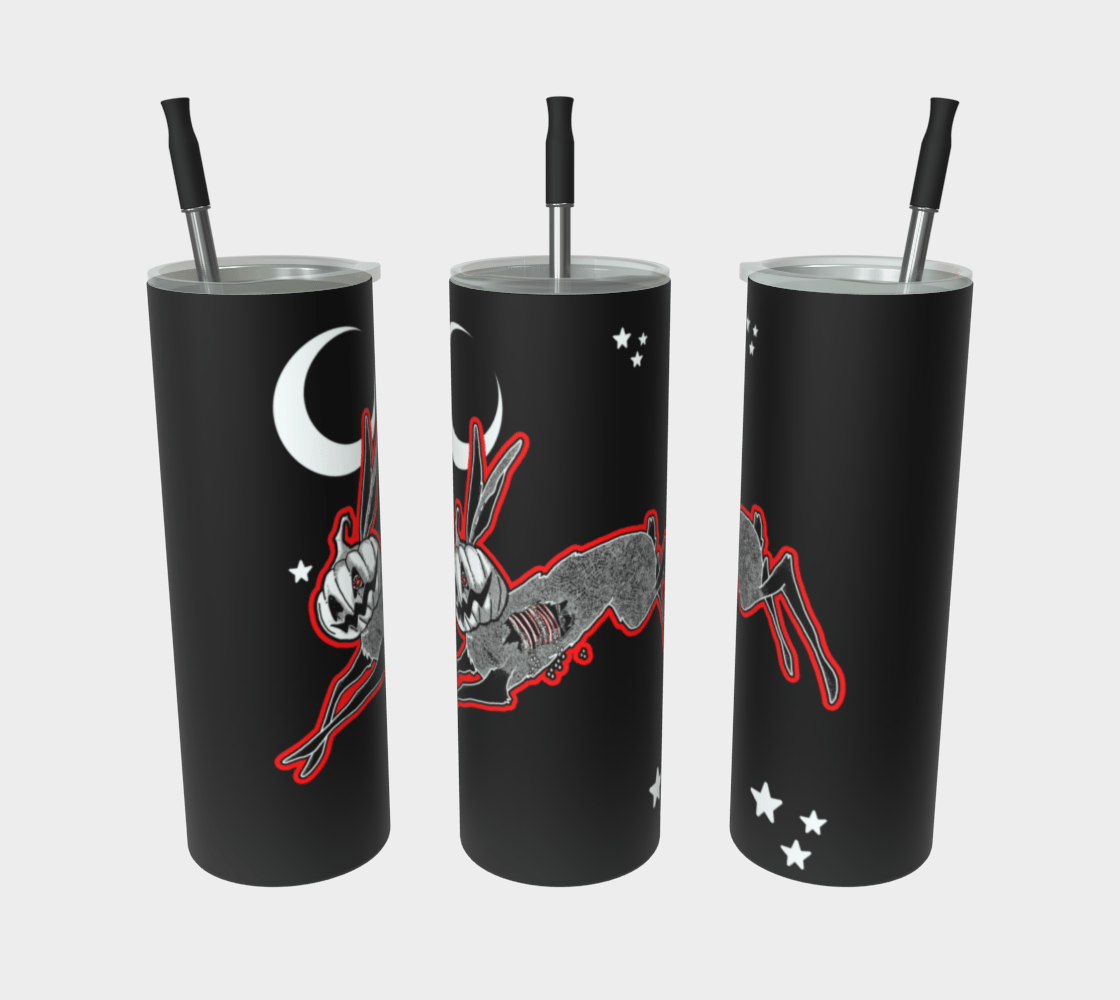 Jack-o-Rabbit Tumbler - PRINT ON DEMAND - Acornandcrowstudio
