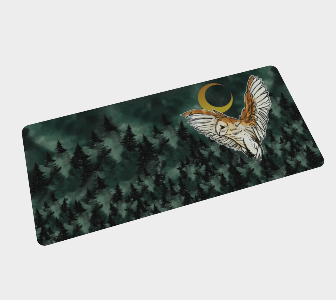Barn Owl Desk Mat - PRINT ON DEMAND - Acornandcrowstudio