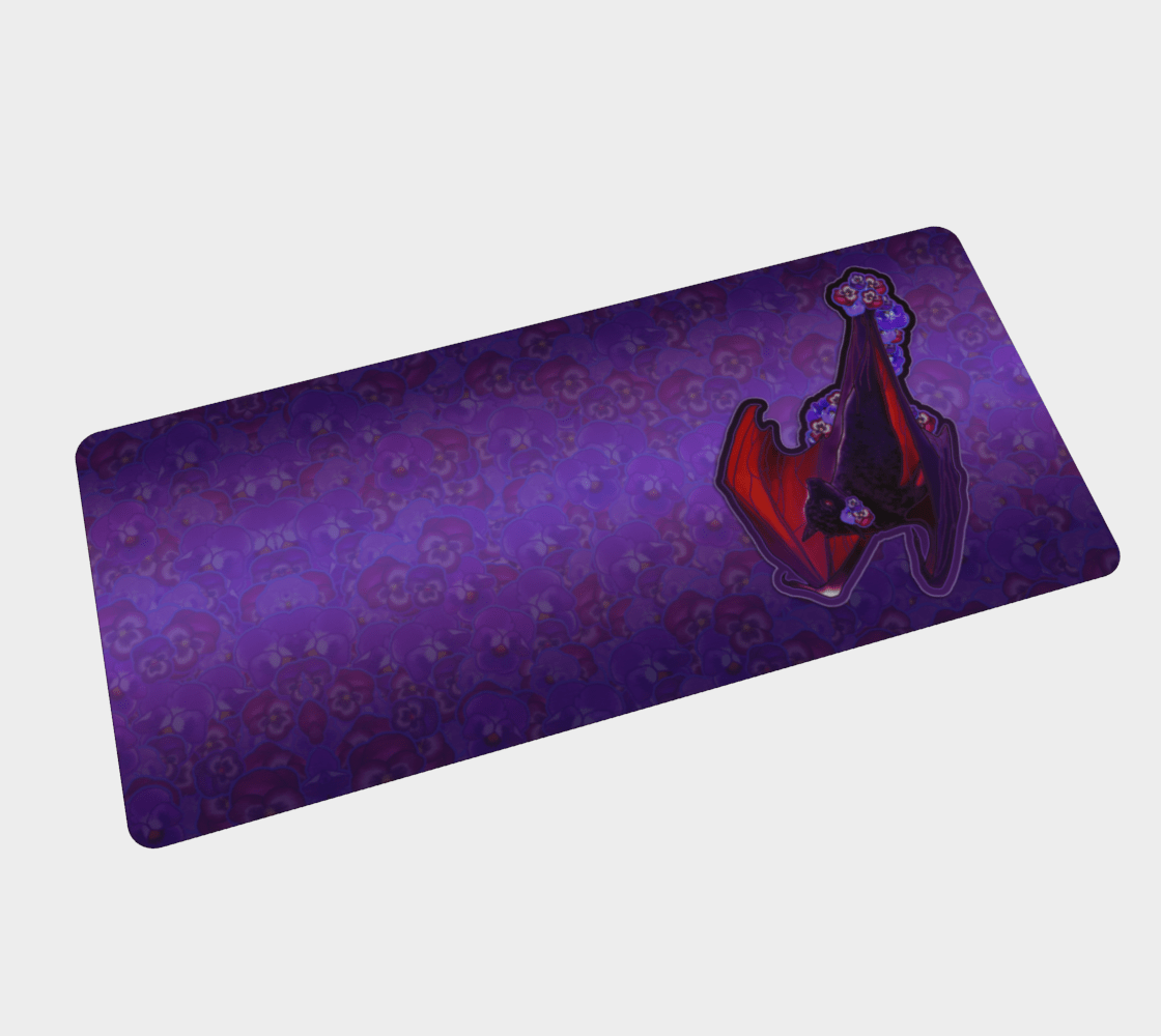 Pansy Bat Desk Mat - PRINT ON DEMAND - Acornandcrowstudio