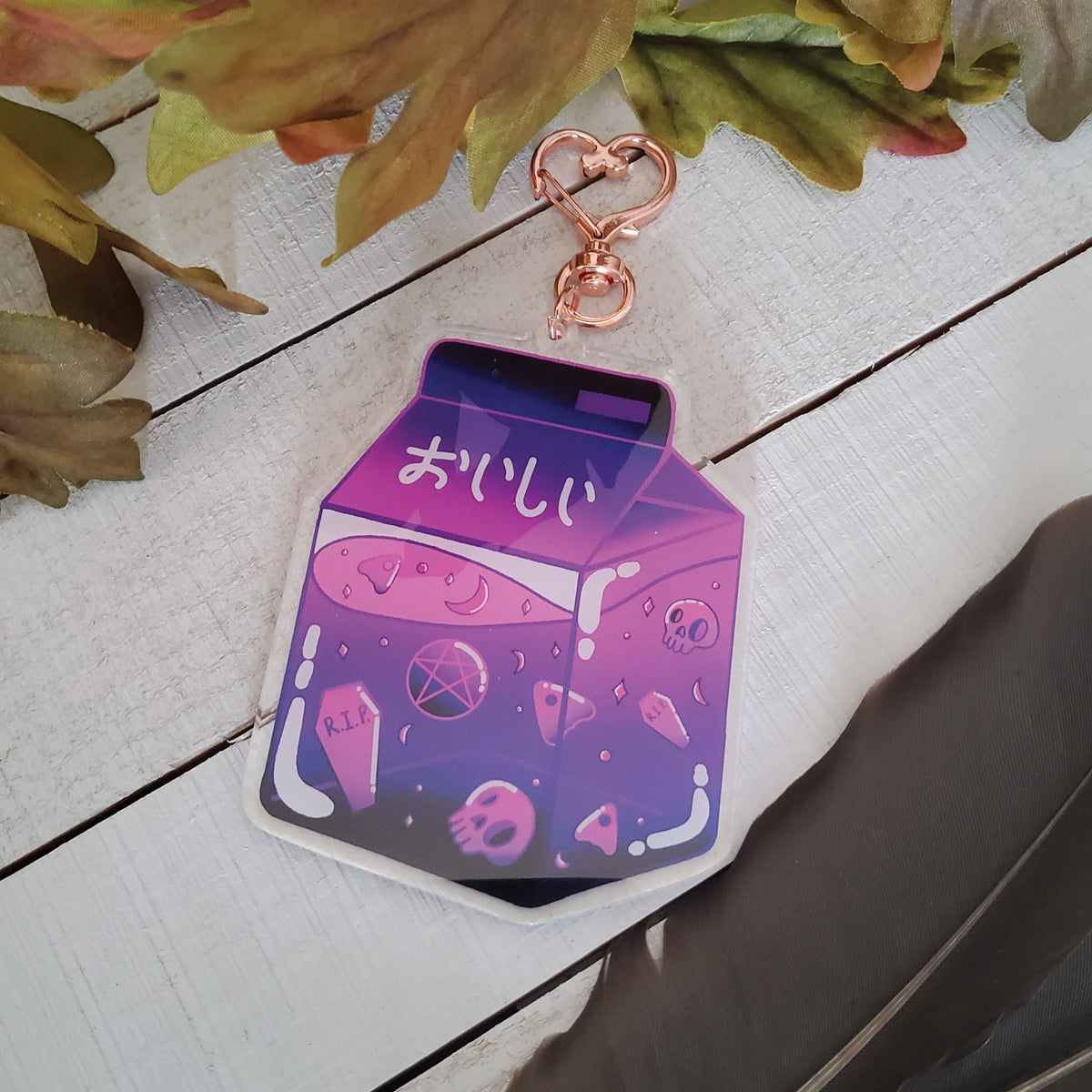 Witchy Purple Milk carton Acrylic Charm - Acornandcrowstudio